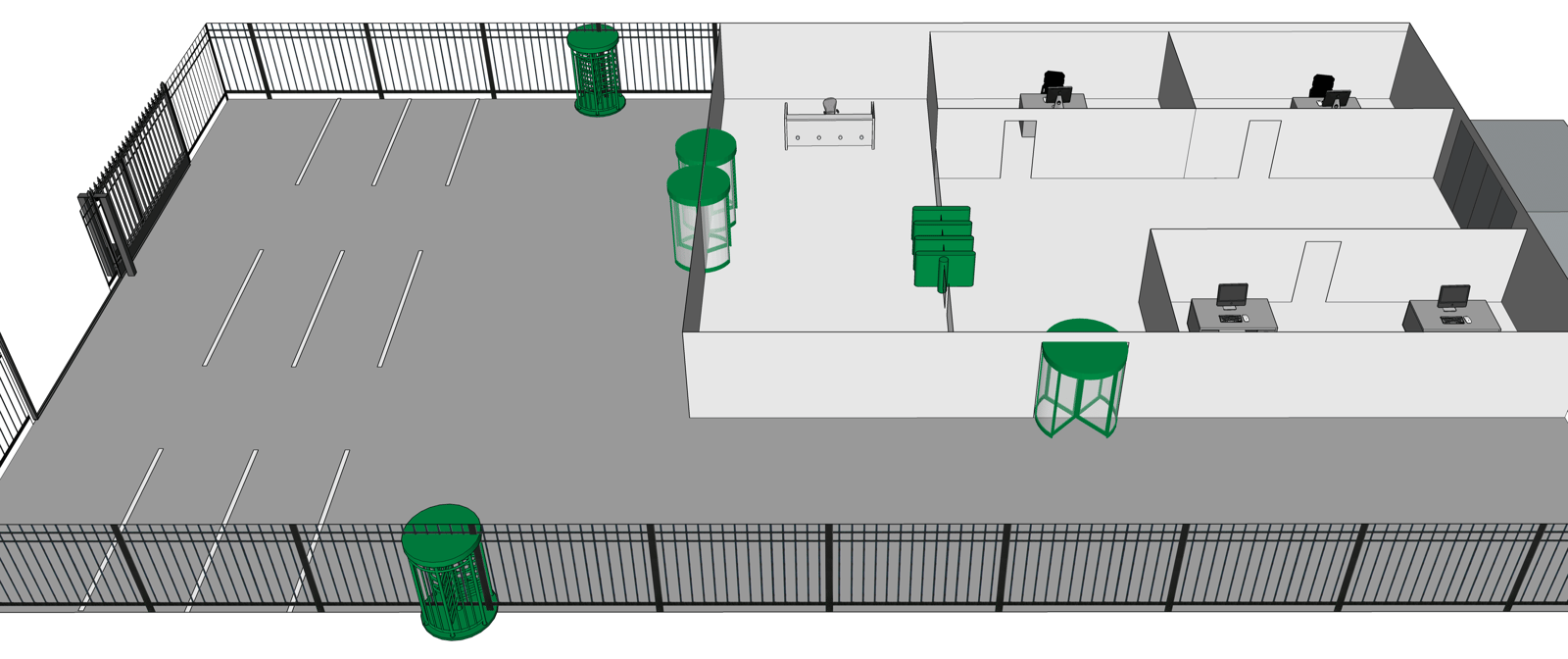 Physical Security in Layers: Turnstile Locations on a Corporate Campus
